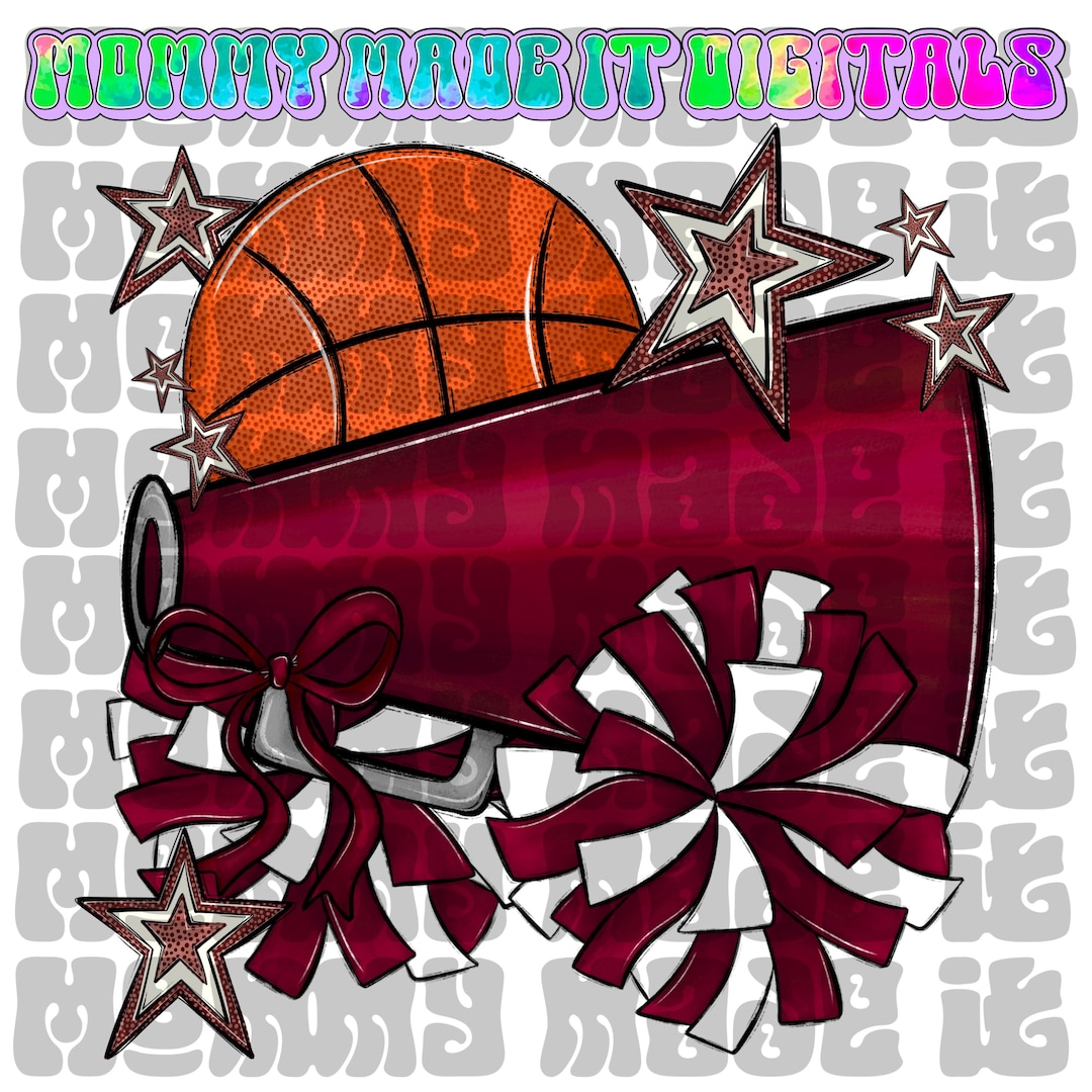 Maroon Basketball PNG Maroon Cheer Png Coquette Bow Digital Photo Frame ...