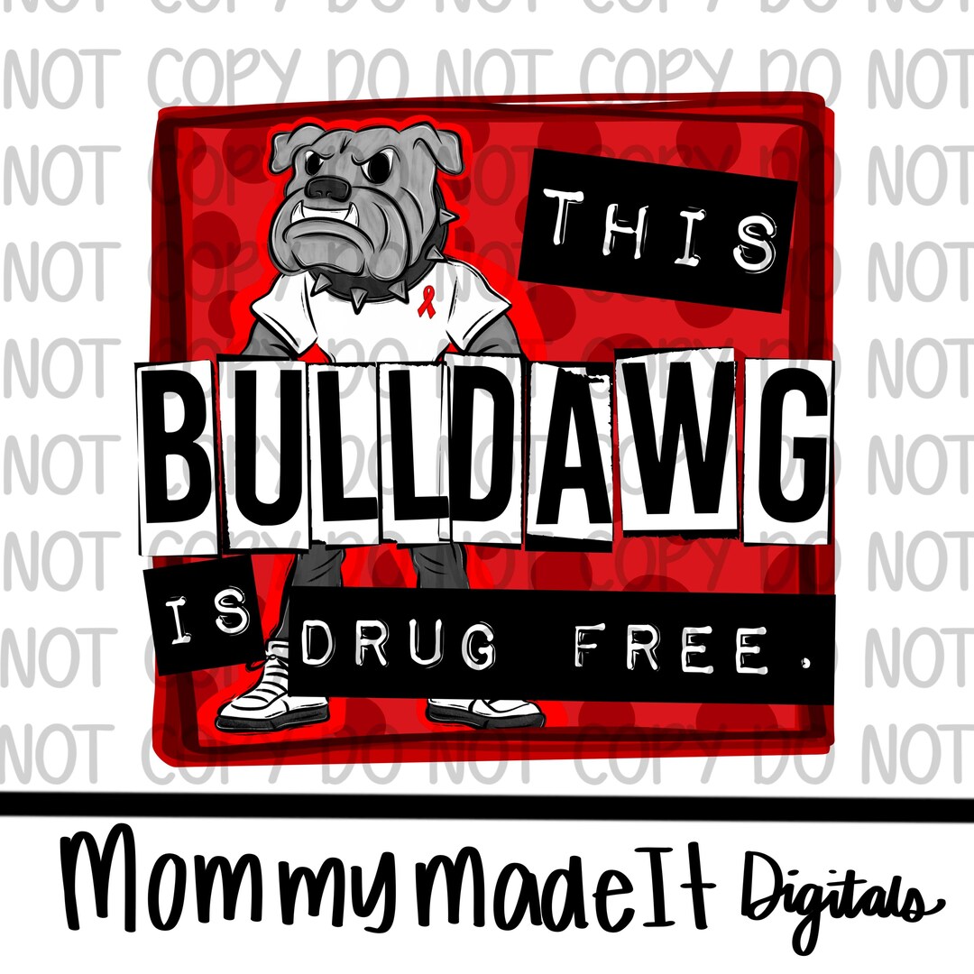 Bulldawg Red Ribbon Week Mascot PNG: School Spirit Design (digital ...
