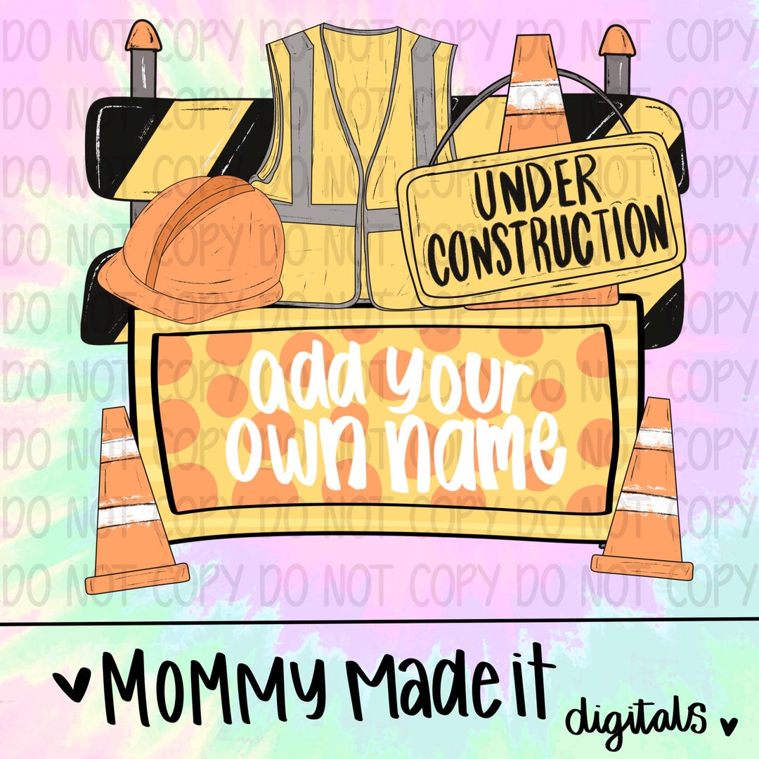 Construction Name Plate Design, Kids Room Decor (digital Download) - Etsy