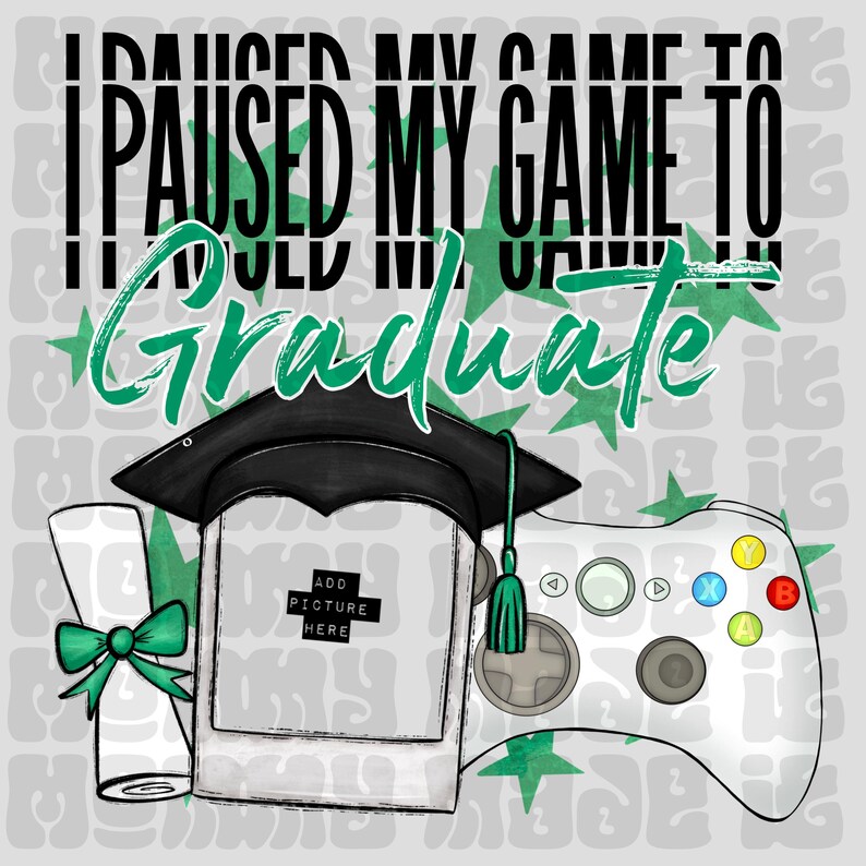 Gamer Graduation Photo Frame PNG: I Paused My Game (digital Design) - Etsy