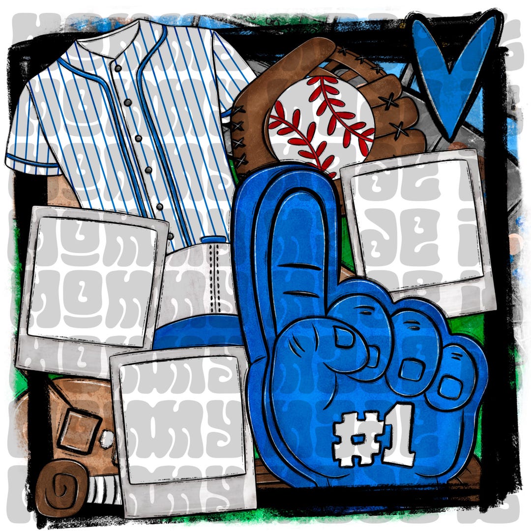 Blue Baseball Polaroid Photo PNG | Ballpark Spiritwear (digital ...