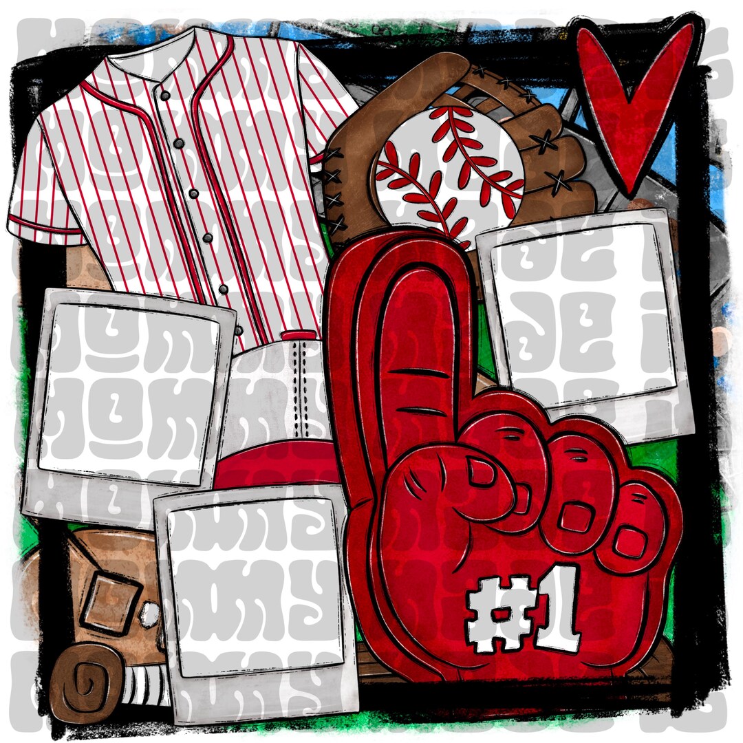 2 | Red | Baseball Polaroid Photos Digital Design Download - Canva ...