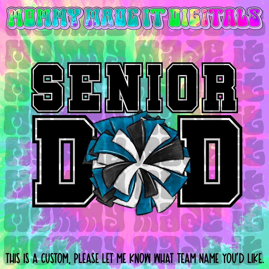 Senior Teal / Aqua Cheer Dad PNG: Cheer Cheerleading Cheerleader Pompom ...
