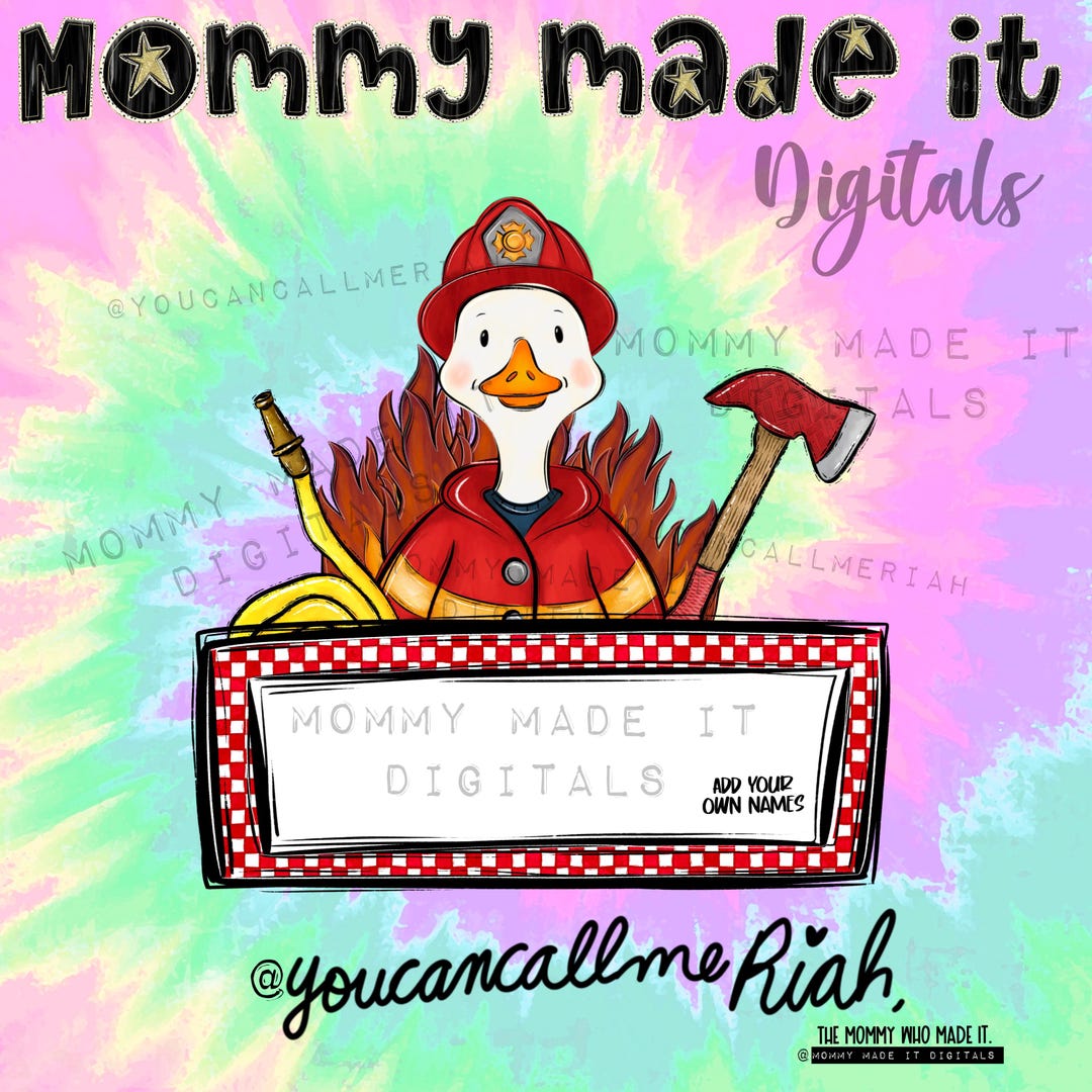 One Silly Goose Firefighter PNG: Kids/adults Sublimation Design ...