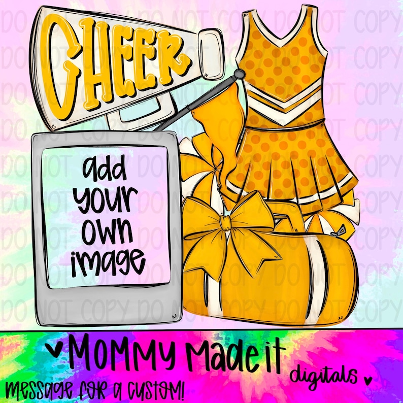 Yellow Cheerleading Pom Poms PNG: Sublimation & DTF Design (digital ...