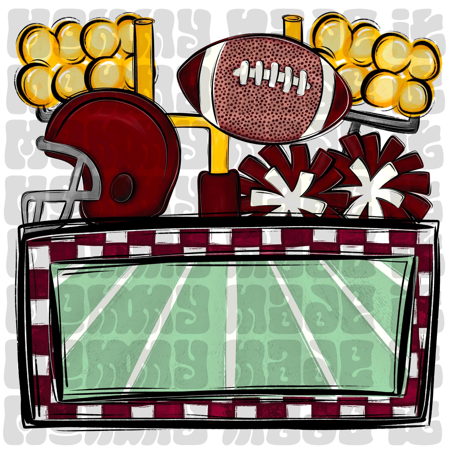 Maroon Football Name Plate Digital Design | Sublimation PNG - Etsy
