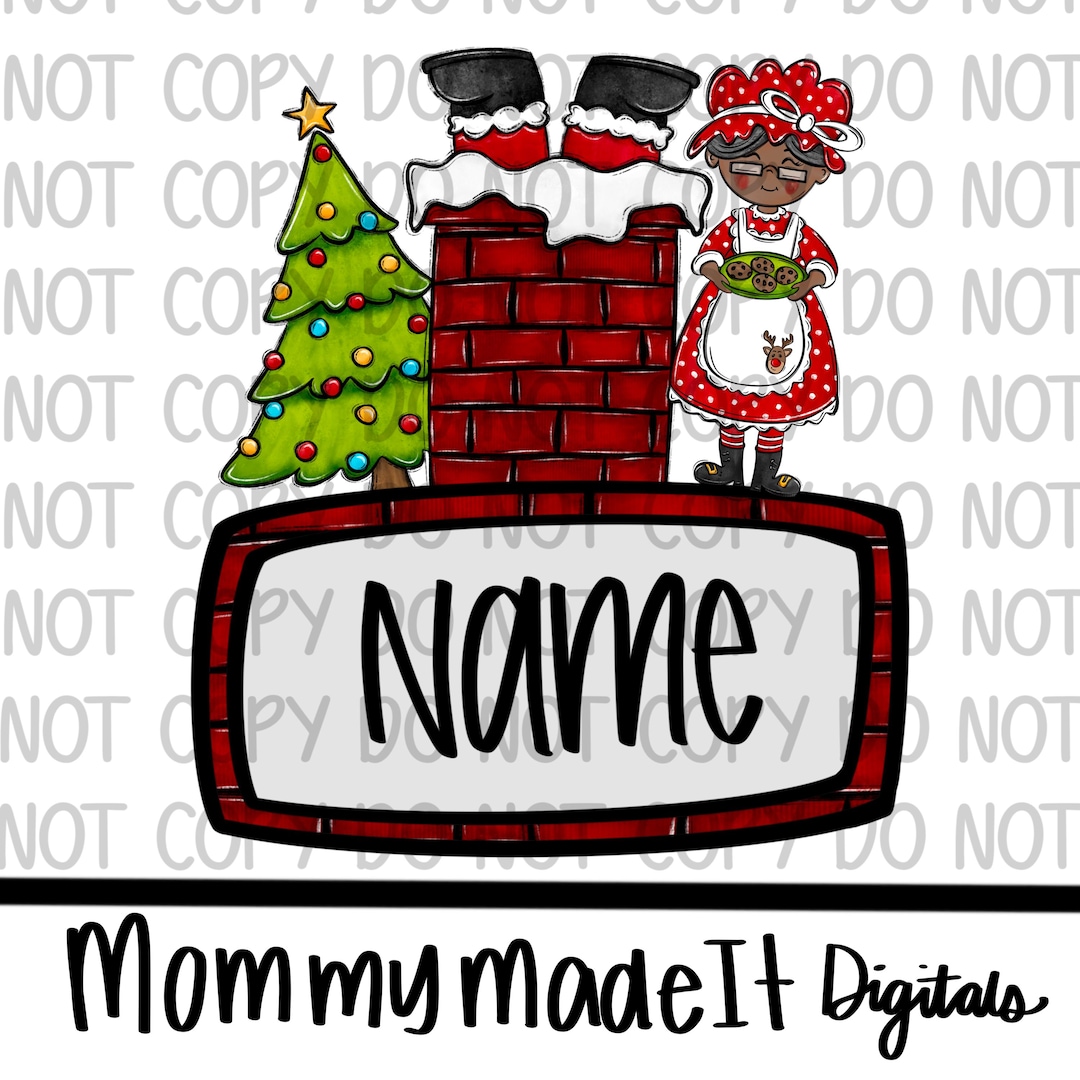 Christmas Name Plate PNG: Santa Chimney & Tree Design (digital Download ...