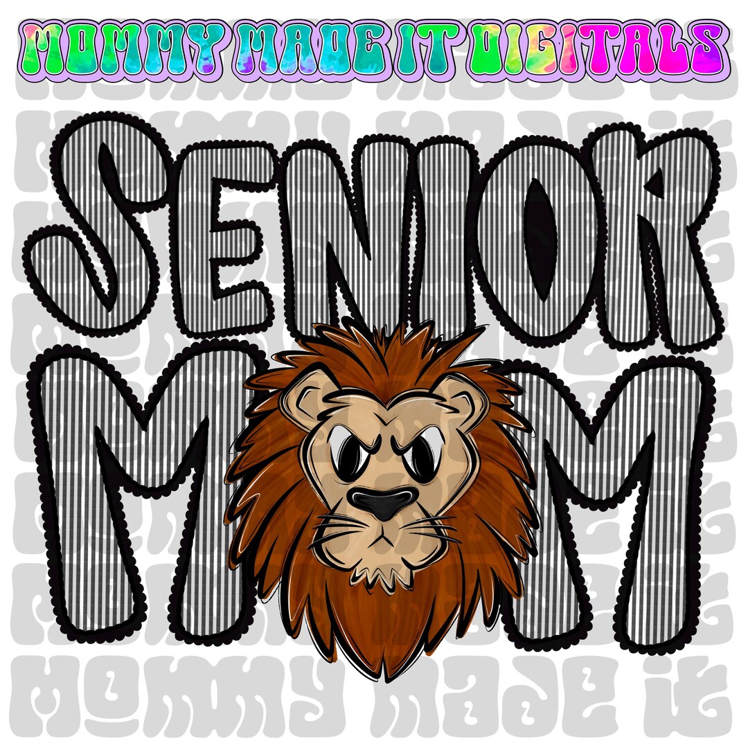 Senior Mom Mascot PNG: Seersucker Alpha Design (digital Download) - Etsy