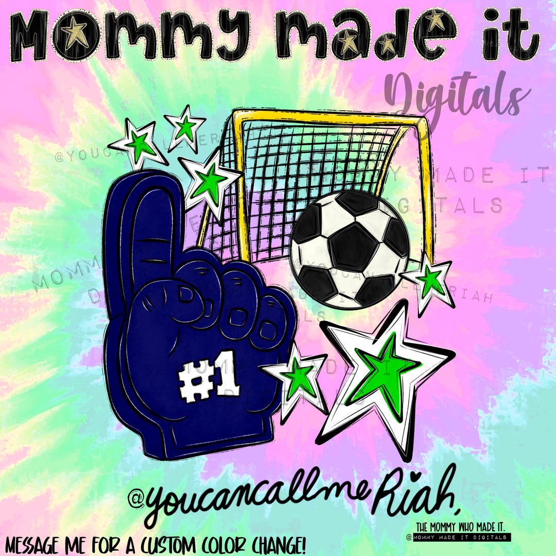 Custom Soccer PNG: Foam Finger, Ball, Star (team Color Digital Design ...