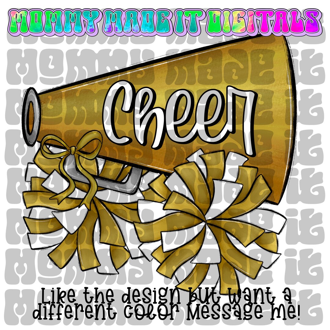 Gold Cheerleading Pom Poms Photo Template: Canva, Sublimation PNG ...
