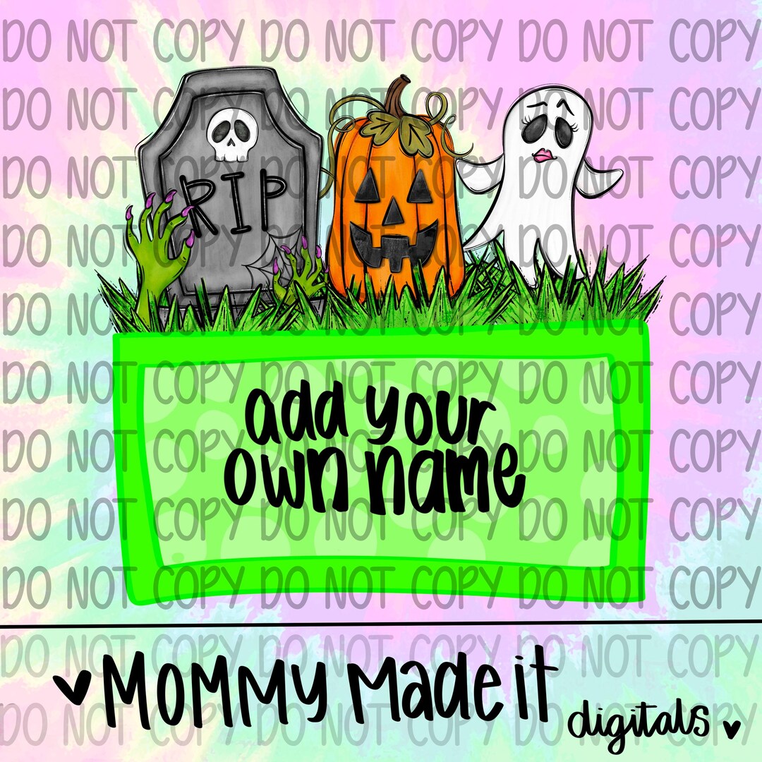 Spooky Ghost Halloween Name Plate PNG Design (digital Download) - Etsy