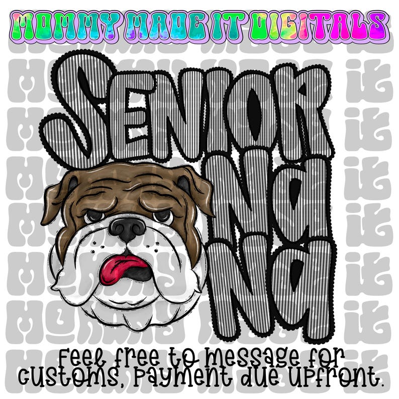 Senior Nana Mascot PNG: Seersucker Alpha Design (digital Download - Etsy