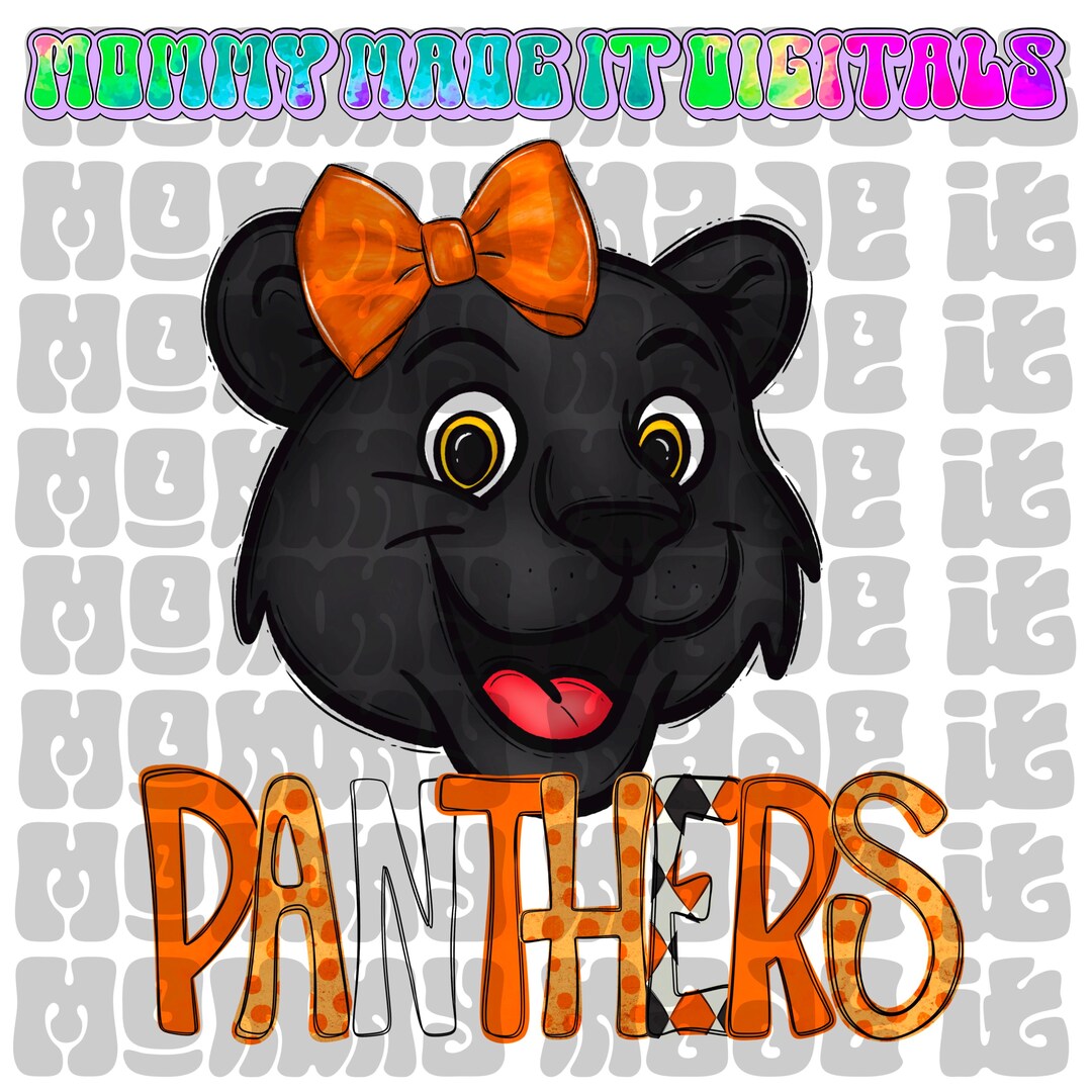 Panthers Mascot PNG: Orange School Spirit Wear Design (digital Download ...