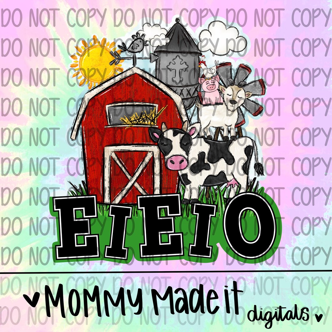 E-I-E-I-O Farm Animals PNG, Kids Shirt Design (digital Download) - Etsy