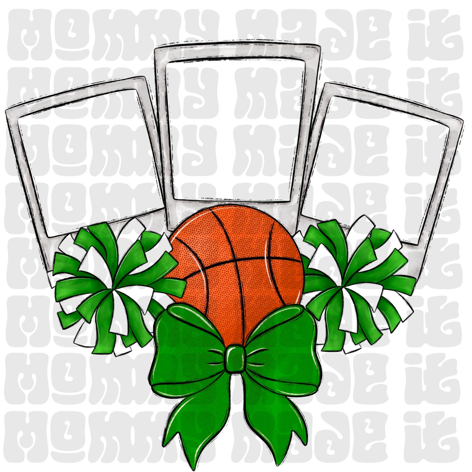 Basketball Cheer PNG - Coquette Bow Polaroid Frame (digital Design) - Etsy