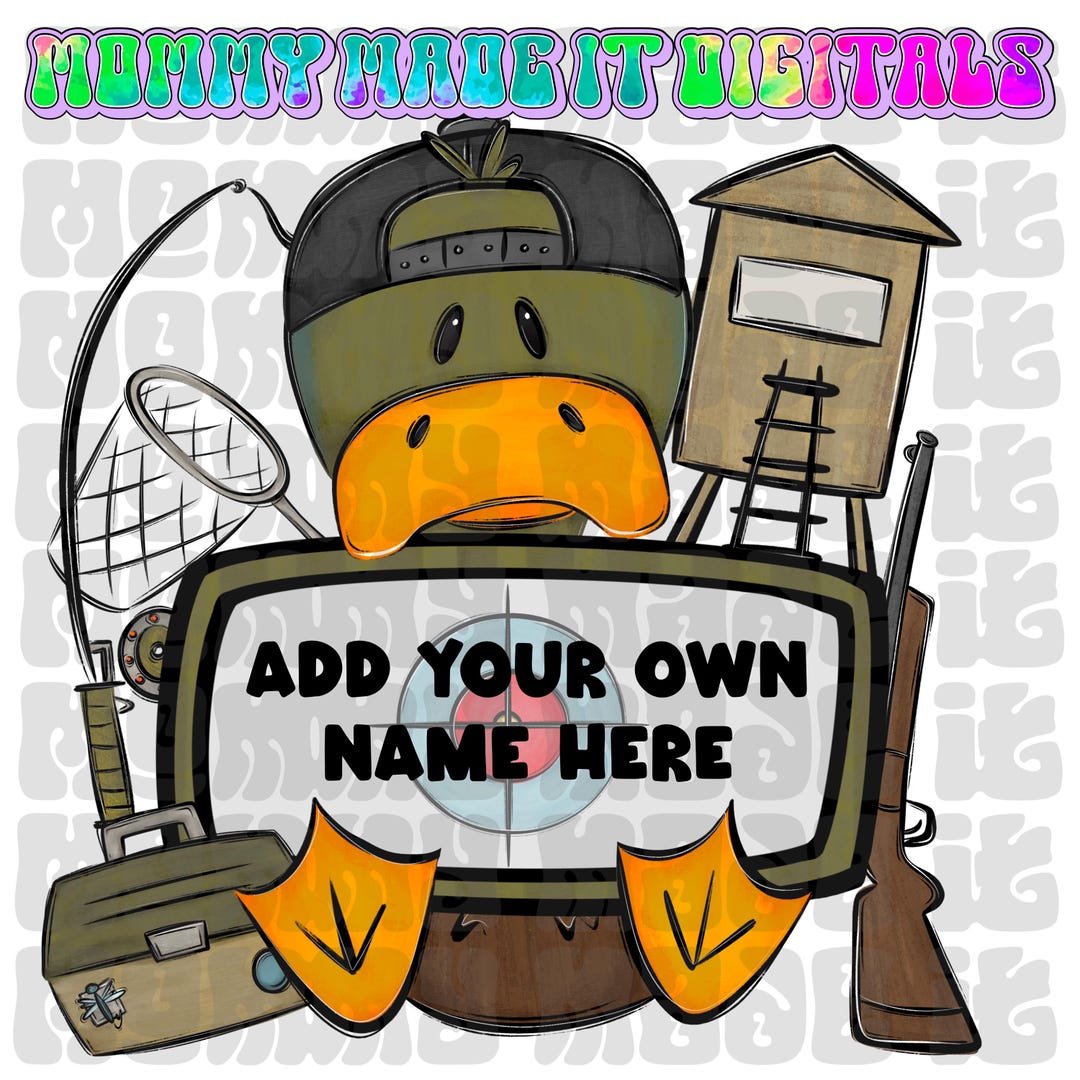Fishing Rod Duck Name Plate PNG Digital Design - Etsy