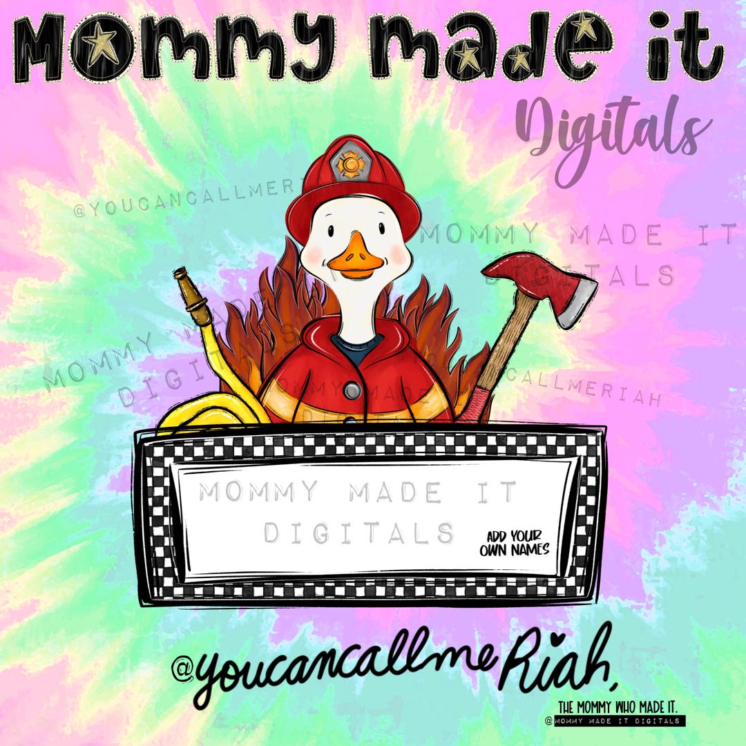 One Silly Goose Firefighter PNG: Kids/adults Sublimation Design ...