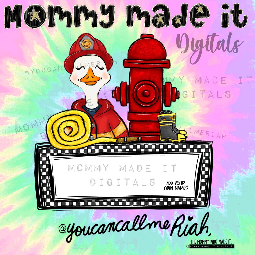 One Silly Goose Firefighter PNG: Kids/adults Sublimation Design ...