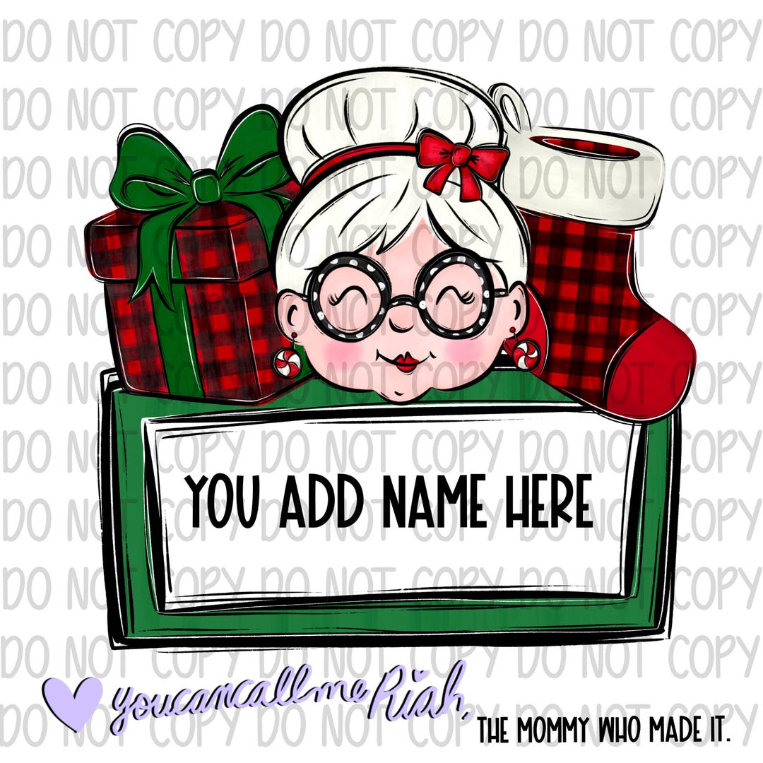 Christmas Name Plate PNG: Santa Wife Design (digital Download) - Etsy
