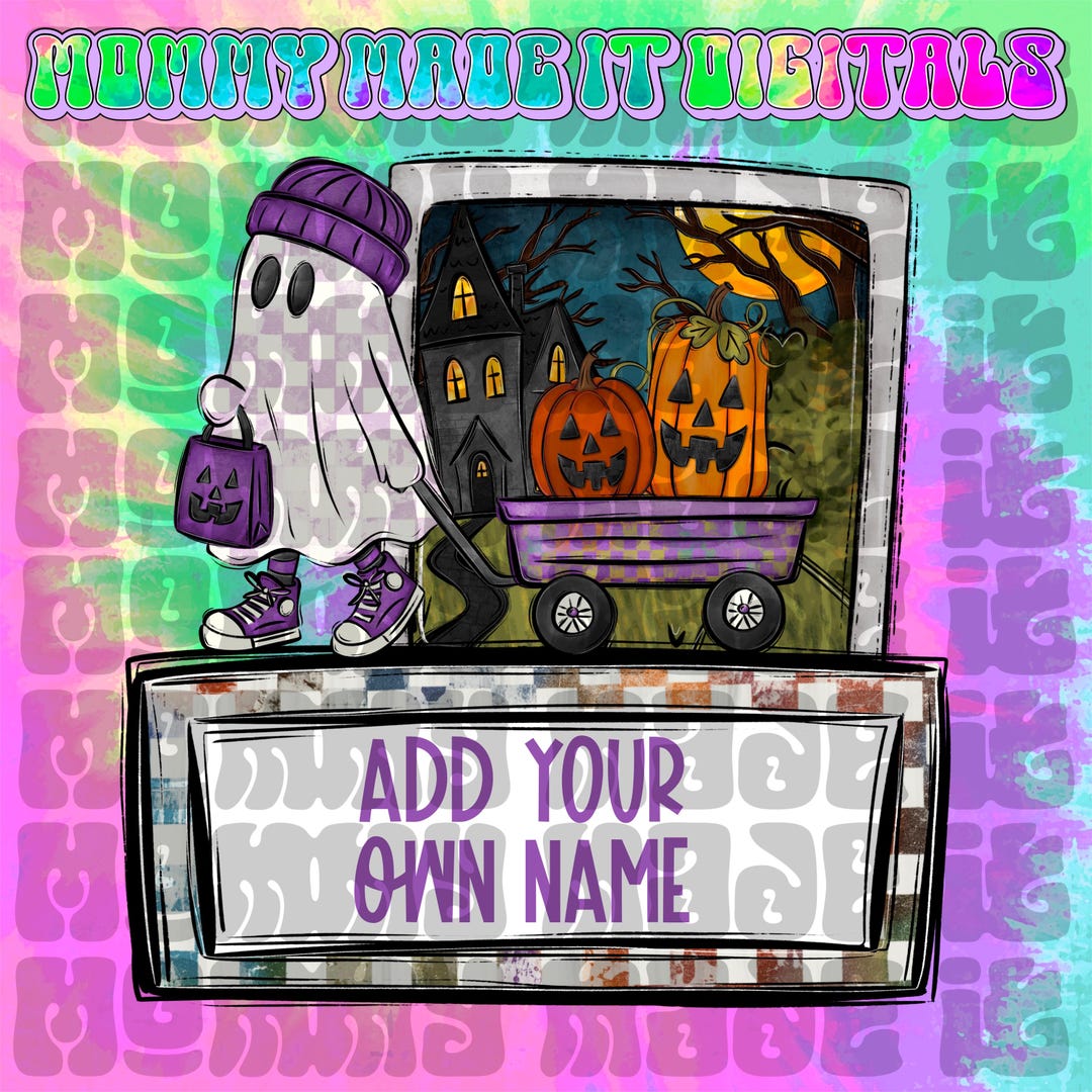 Halloween Name Plate PNG, Spooky Ghost Design (digital Download) - Etsy