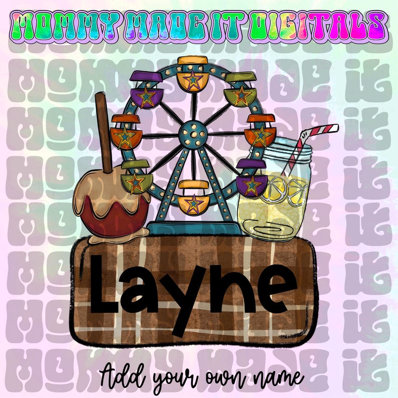 Fall Fair Name Plate Digital Design PNG Carmel Apple Fresh Squeezed ...