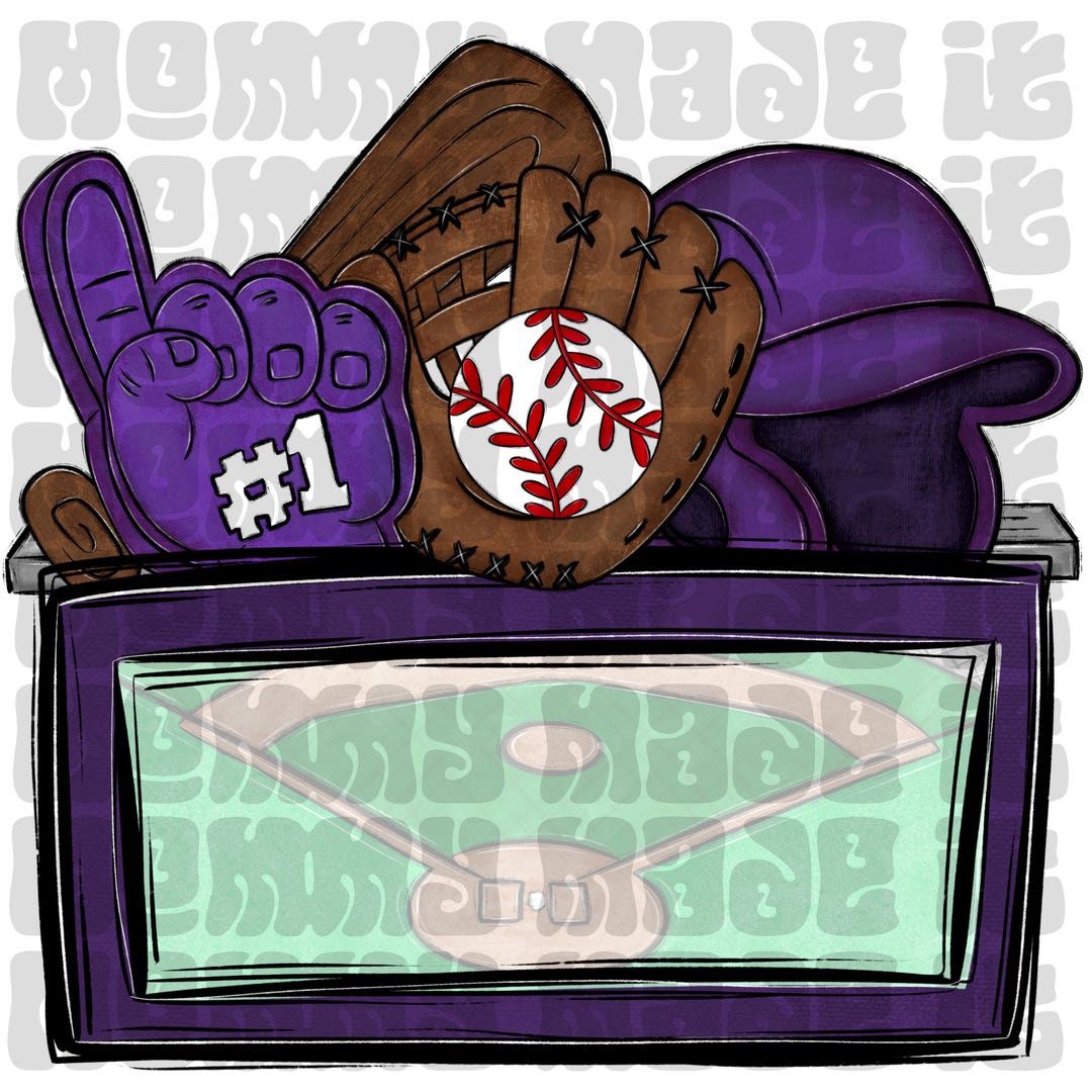 Baseball Name Plate Design | Purple Sports PNG (digital) - Etsy