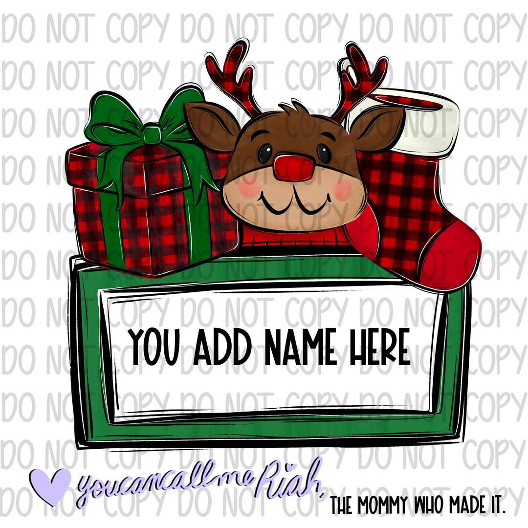 Christmas Name Plate PNG: Reindeer Design (digital Download) - Etsy