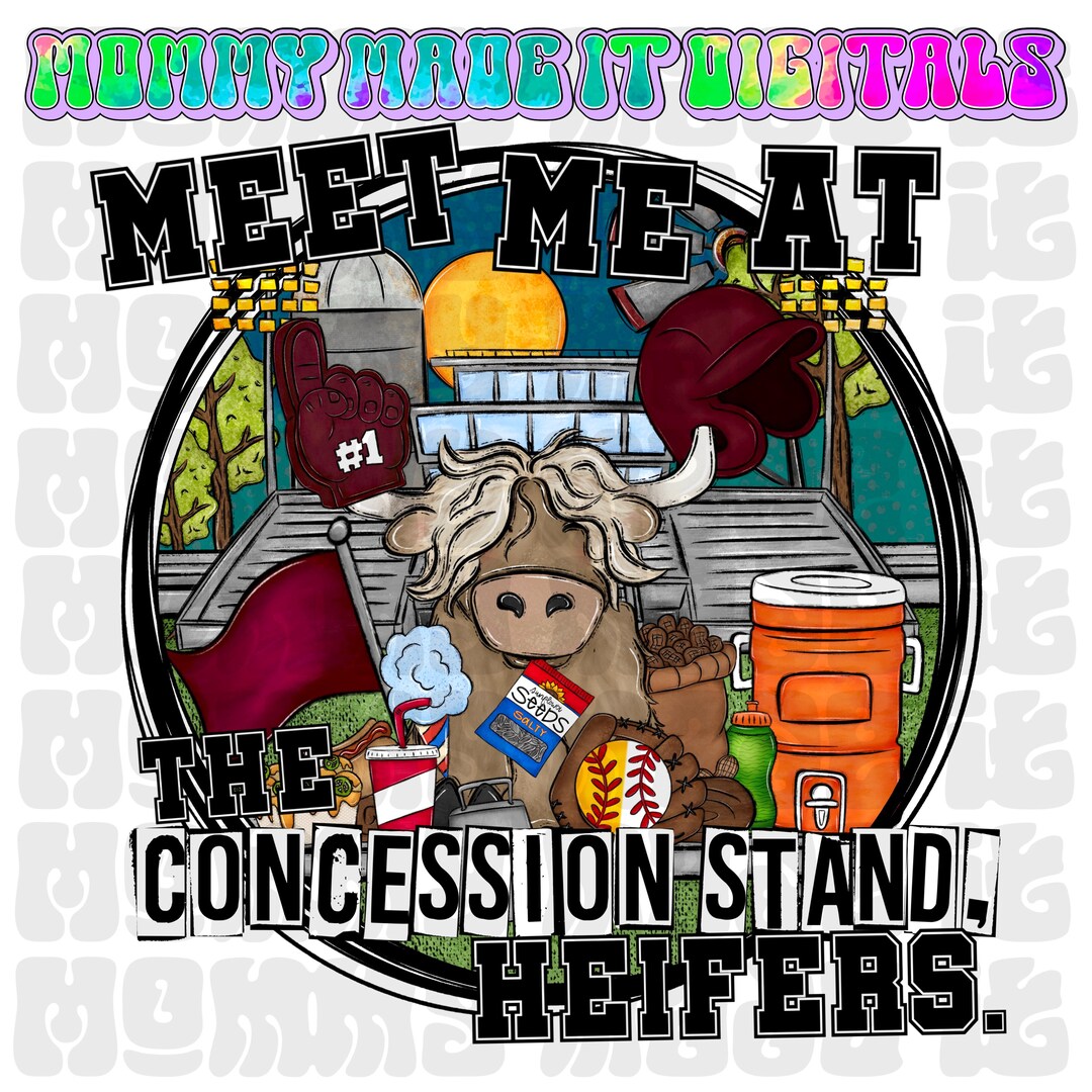Highland Cow Baseball Softball PNG Design: Maroon & Blue Spirit ...