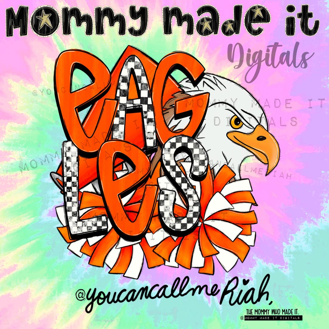 Eagles Cheer Mascot Checkered PNG: School Spirit (digital Design ...