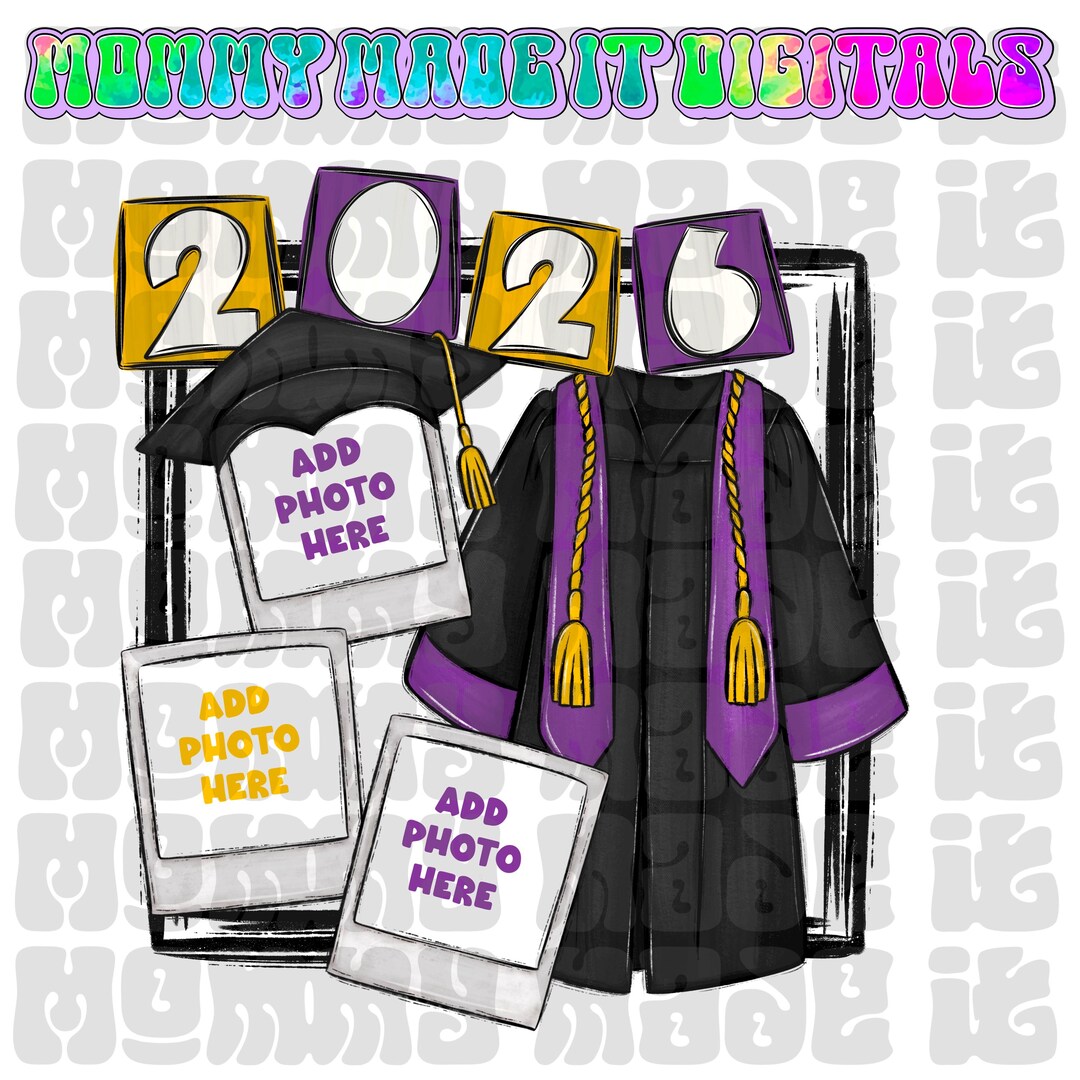 2026 Grad Photo PNG: Purple and Yellow Gold (digital Download) - Etsy
