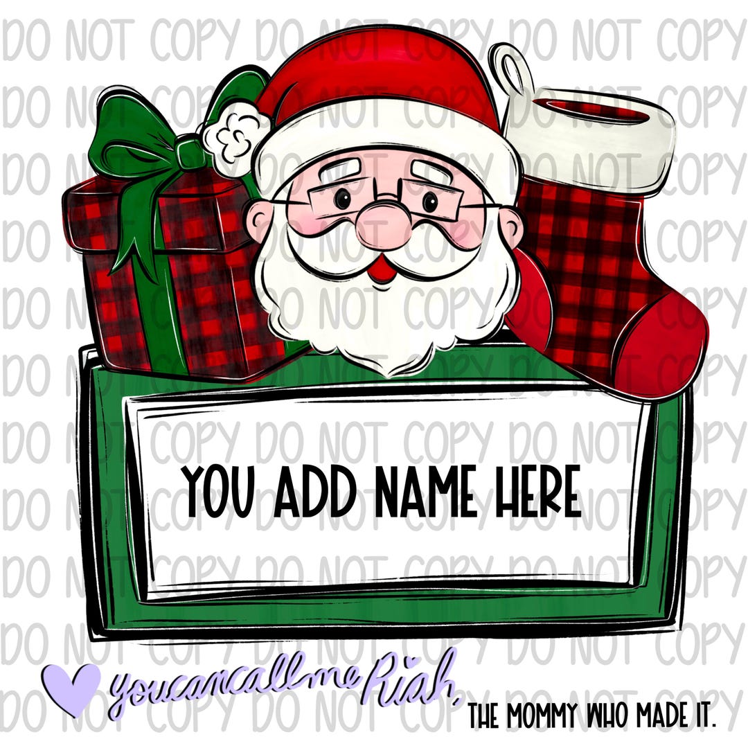 Christmas Name Plate PNG: Santa Design (digital Download) - Etsy