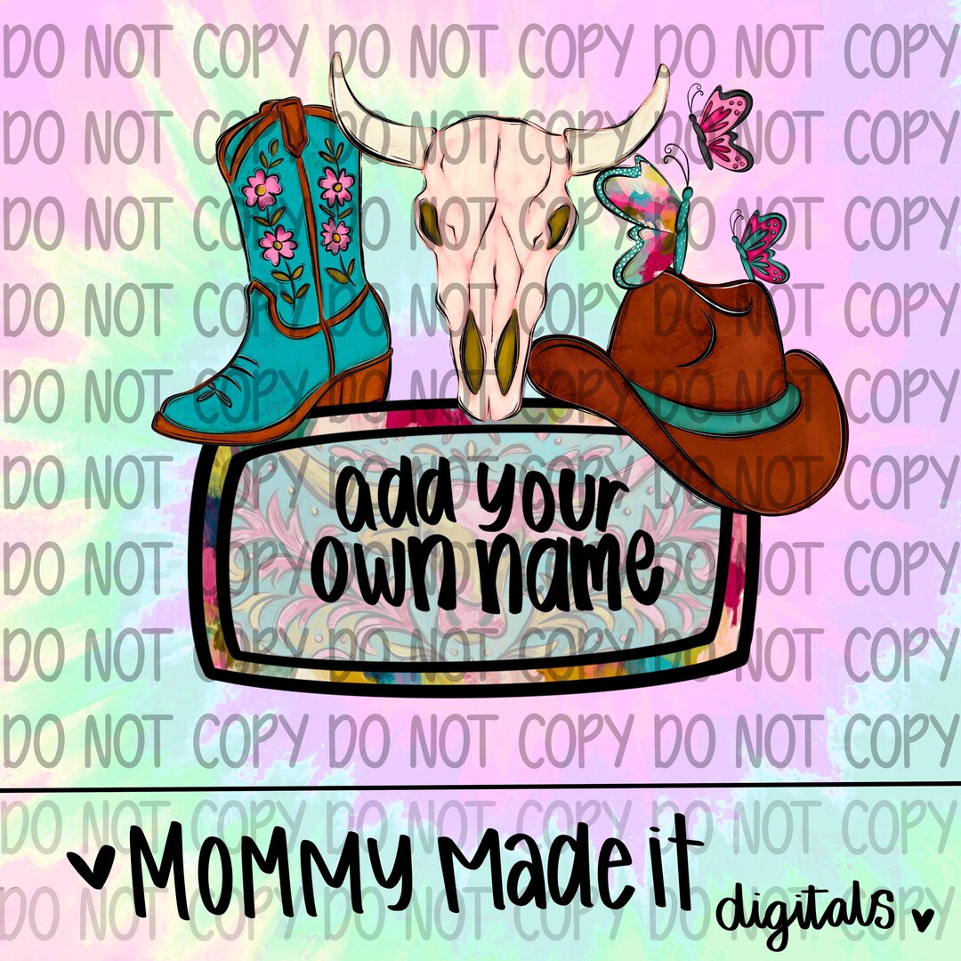 Western Name Plate PNG: Cowboy Boots, Hat (digital Design Download) - Etsy