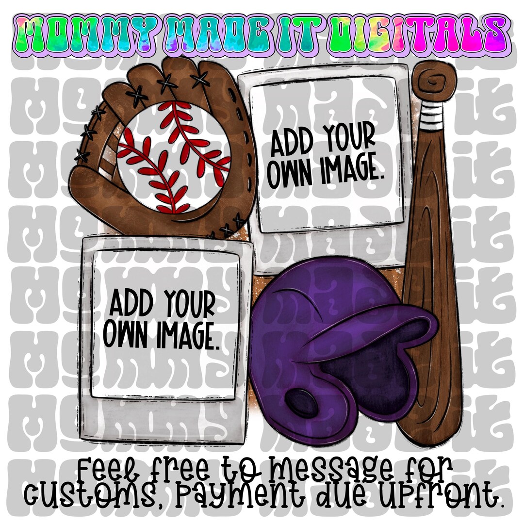 Purple Baseball Photo Frame PNG: Digital Sports Design (digital ...