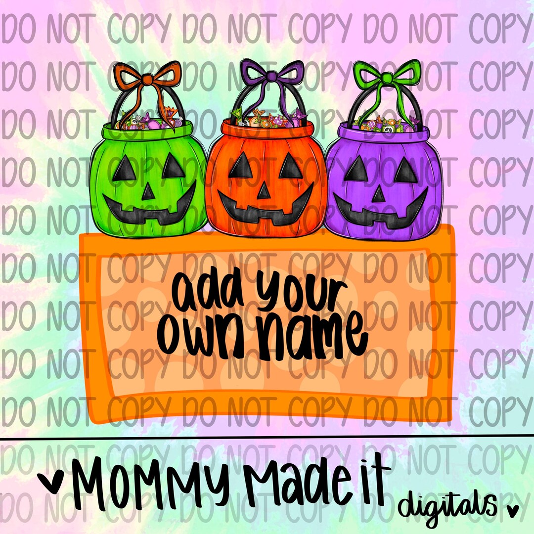 Halloween Name Plate PNG: Spooky Ghost, Candy Bag Design (digital ...