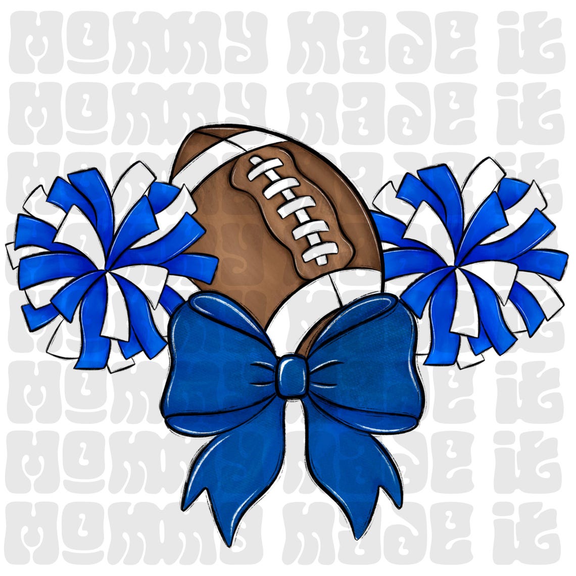 Blue Football Cheer PNG – Coquette Bow Design (digital Download) - Etsy
