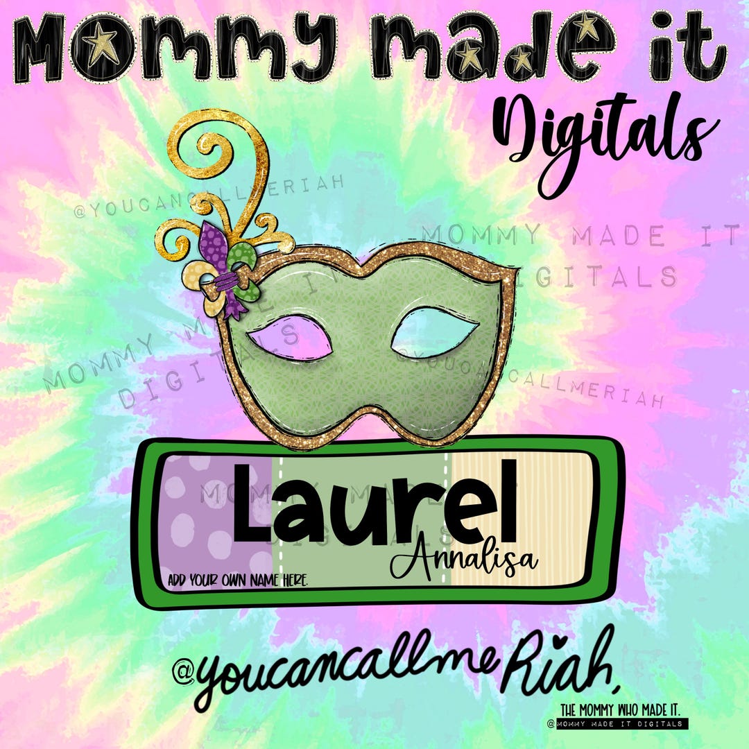Mardi Gras Mask Name Plate PNG : Nameplate Design (digital Design ...