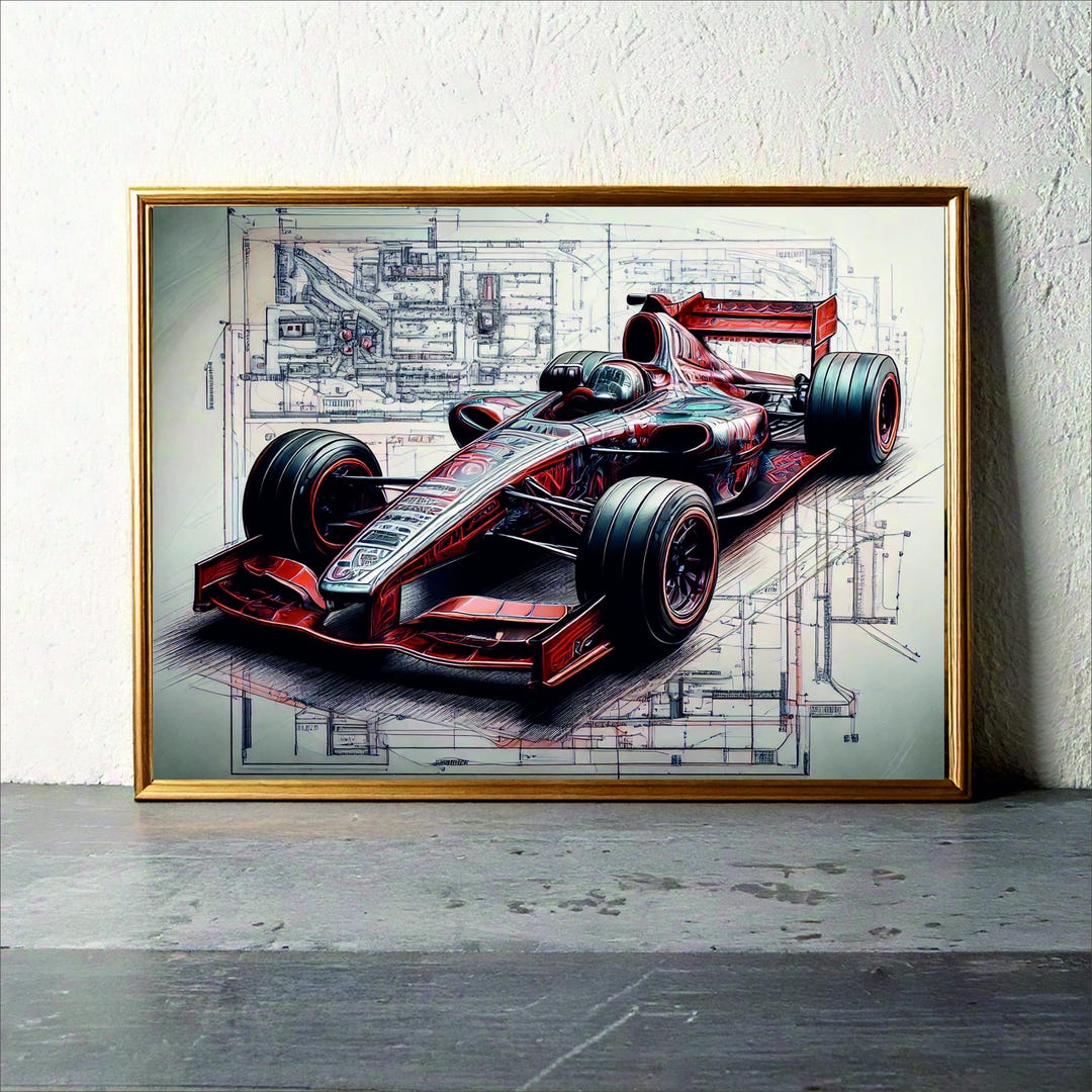A Stunning 3D Portrait of a Formula 1 Car Accompanied by Technical ...