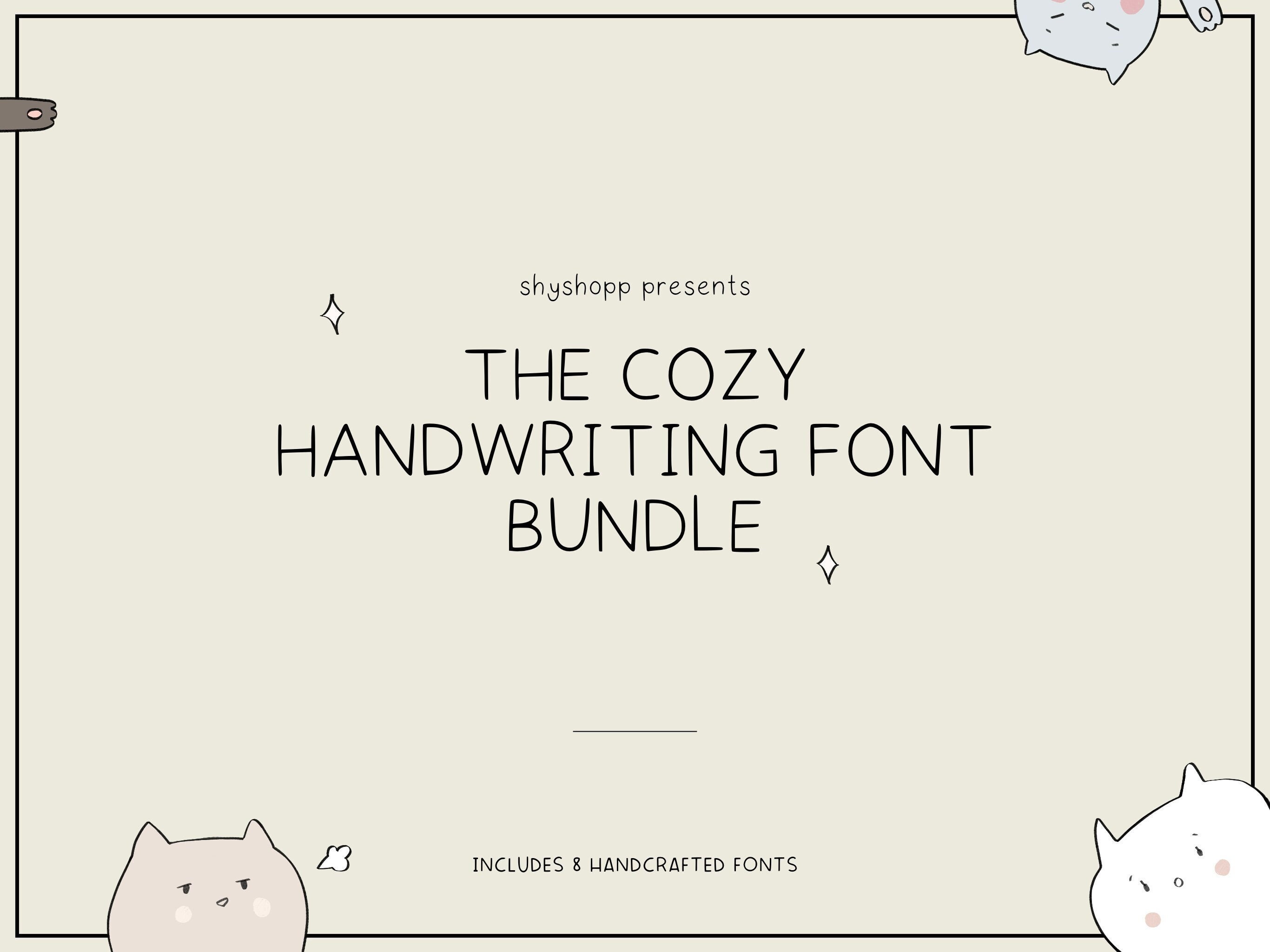 Cozy Handwritten Font Bundle, Handwriting Fonts, Handwritten Fonts ...