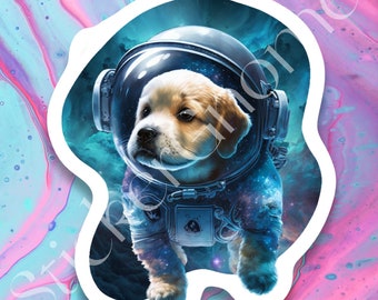 Space Puppy Sticker - Etsy