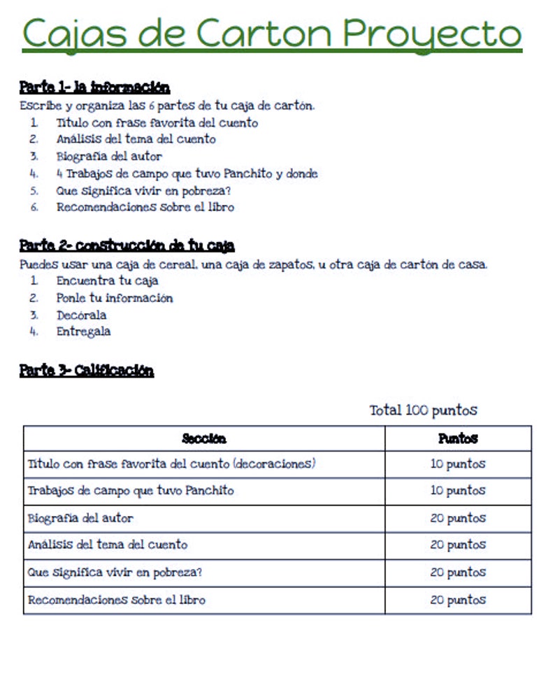 The Circuit Cajas De Carton Comprehension Sheets SPANISH - Etsy