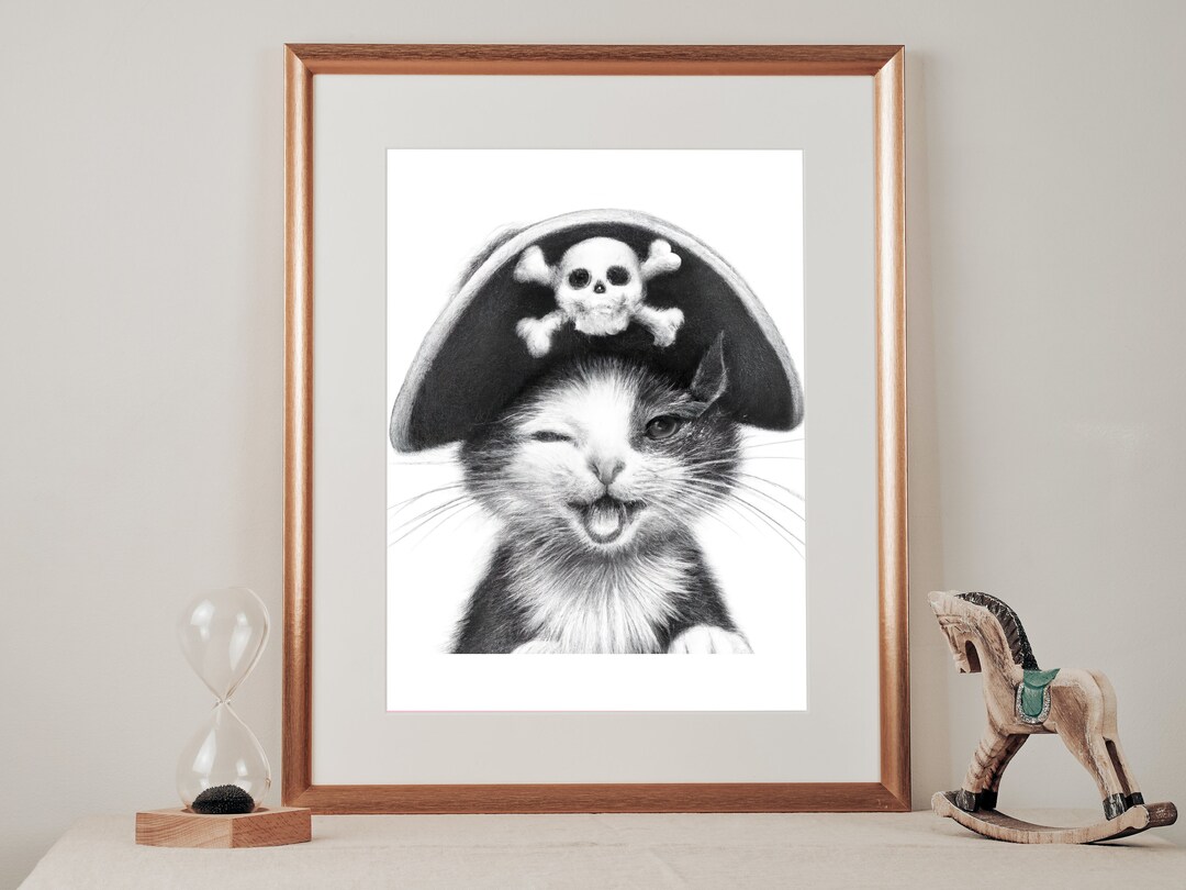 Kitten in a Pirate Hat, Pirate Kitten 1 Digital Art Download AI Art - Etsy