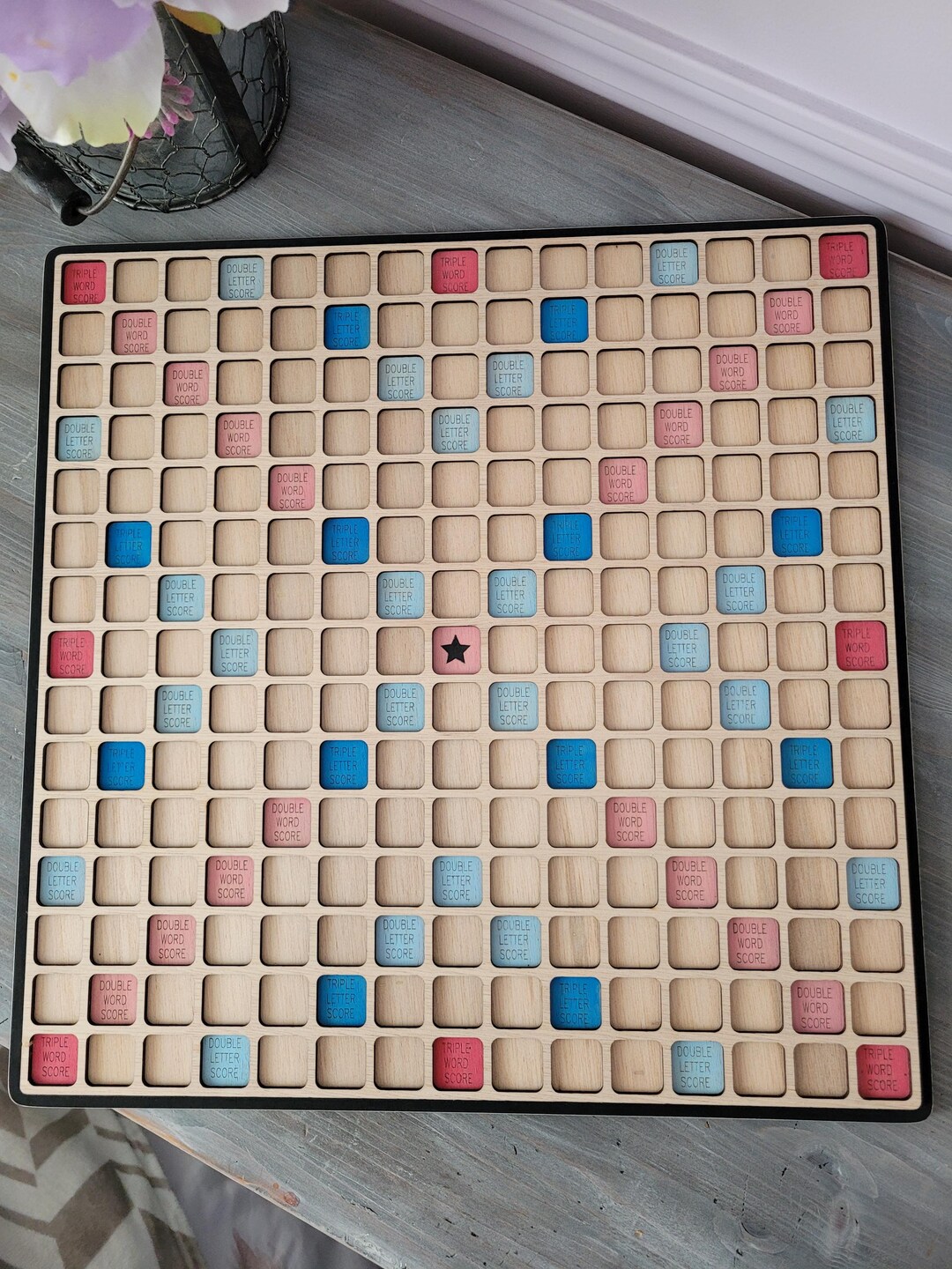 Wooden Scrabble Board Set - Etsy UK