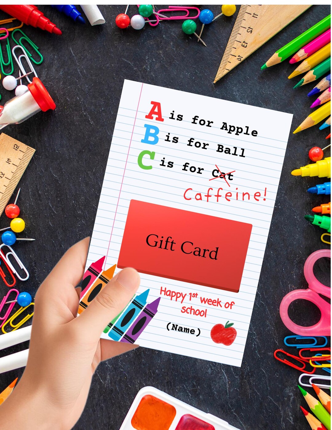 Teacher Gift Card Holder, Printable School Year Favor Tags, Coffee ...