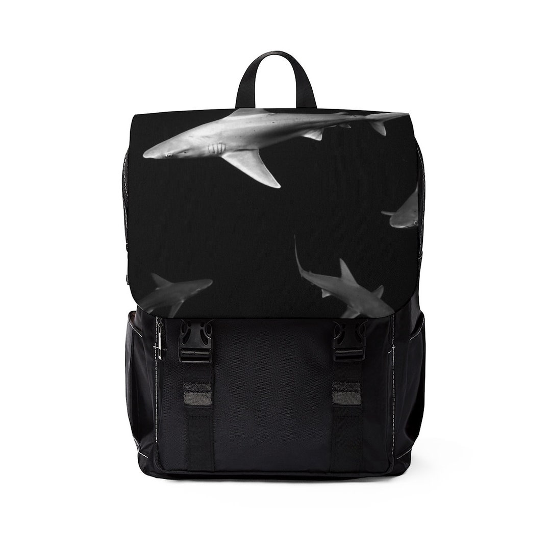 Shark Print Backpack - Etsy