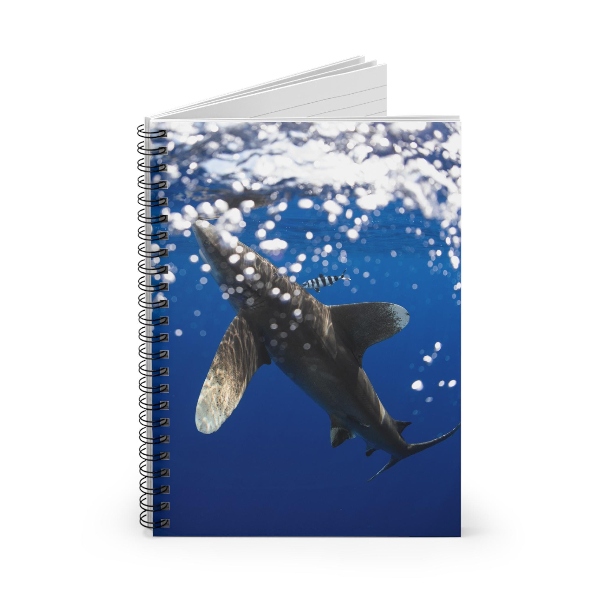 Shark Print Spiral Notebook - Ruled Line - Etsy