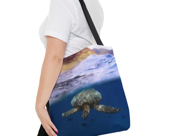 Retro Sea Turtle Tote Bag, Beachy Bag, Sea Turtle Bag, Beach Bag ...