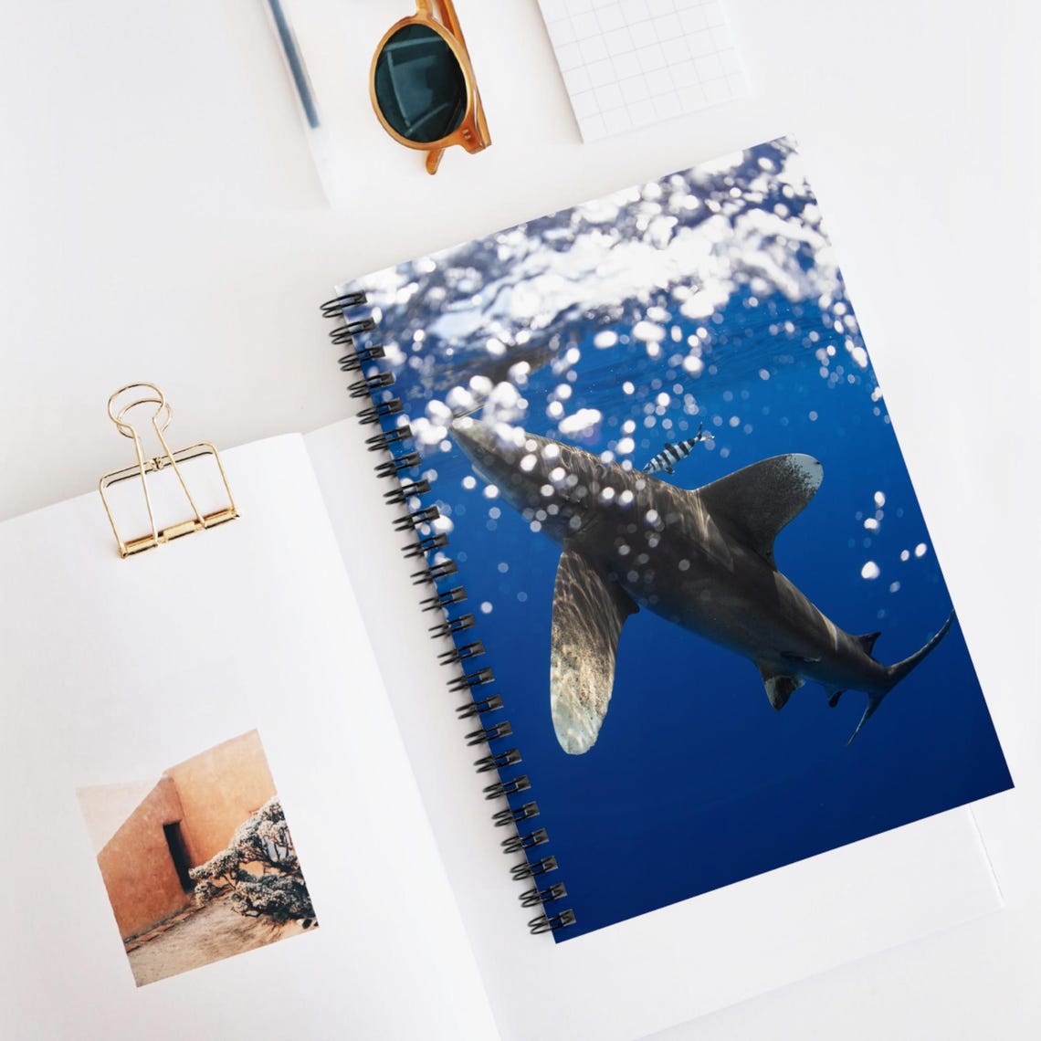 Shark Print Spiral Notebook - Ruled Line - Etsy