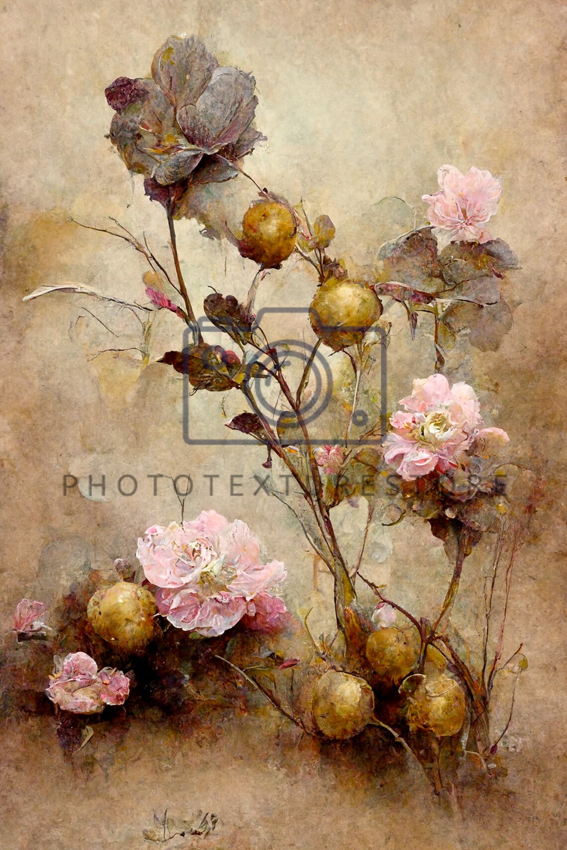 Fine Art Textures, Floral Overlay, Photoshop Overlays, Floral Layer ...