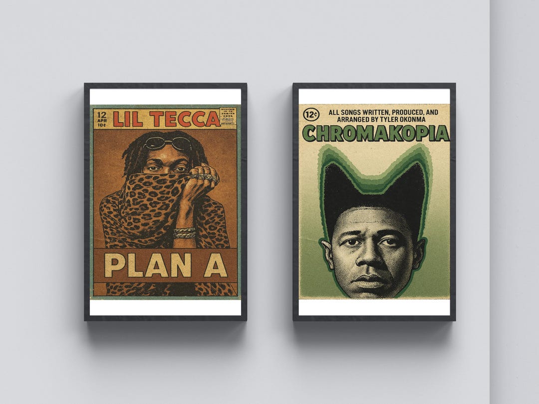 Plan A & Chromakopia Poster Set – Retro Comic Album Cover Art – Digital ...
