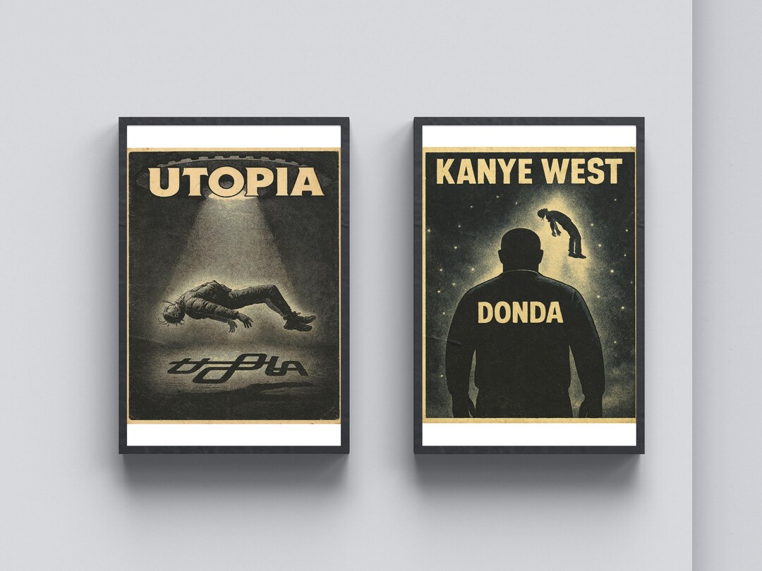 Donda & Utopia Poster Set – Retro Comic Album Cover Art – Digital ...